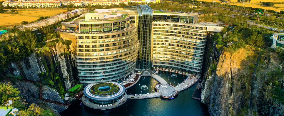 It's the pits: World's first luxury hotel in a quarry opens in China ...