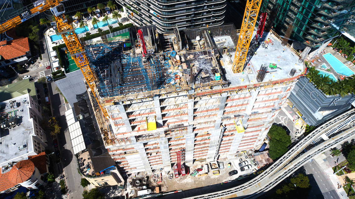 Miami's first Class-A office tower in a decade hits halfway point in ...