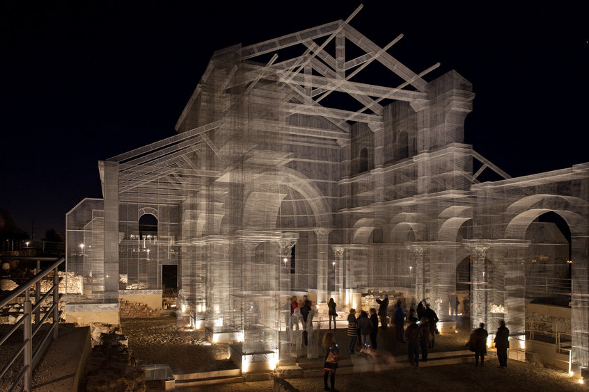 Artist resurrects ancient Italian church using wire mesh - Global ...