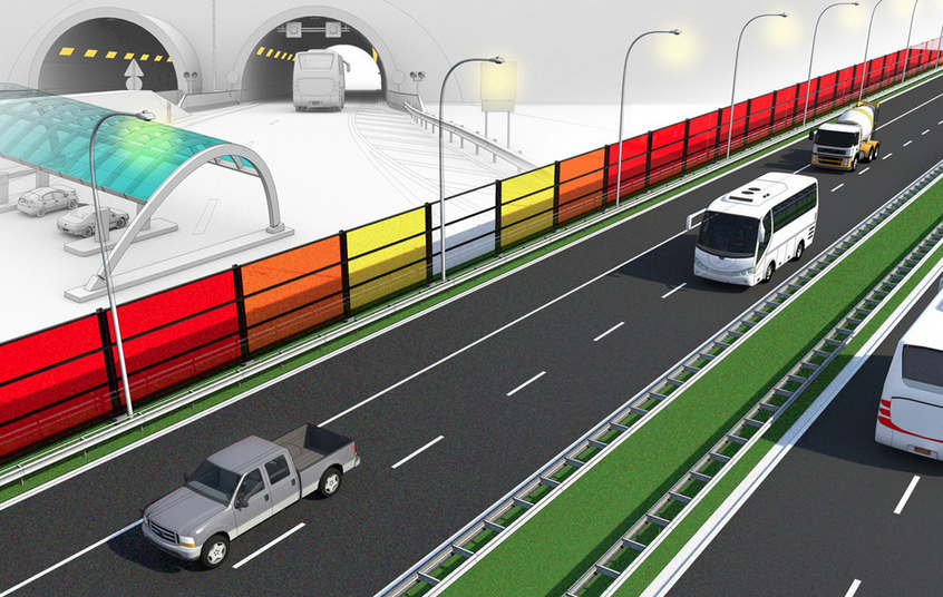 Dutch trial colourful solar panel noise barriers on A2 motorway ...