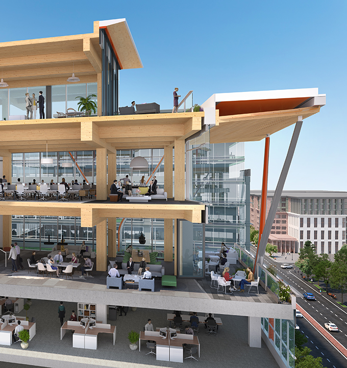 Arup and Hickok Cole design America's first high-rise overbuild timber ...