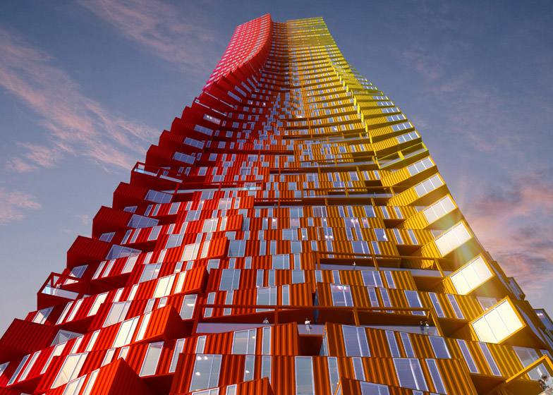 Shipping container tower construction - plmblitz