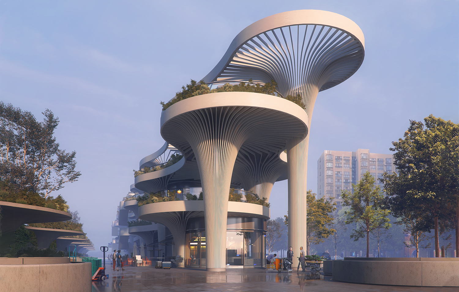 32 solar trees give power and shade to Shanghai marketplace - Global ...