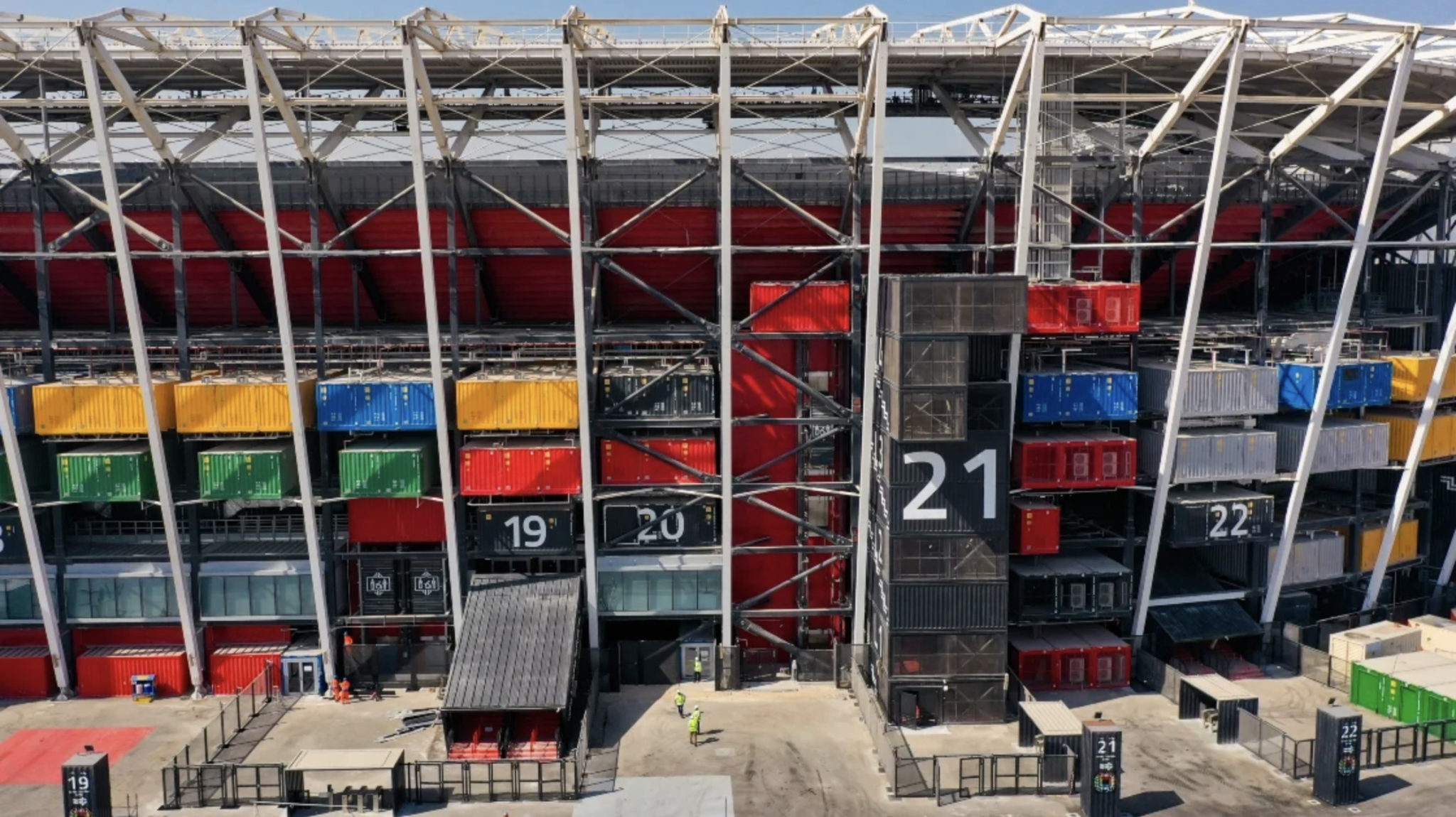 Qatar’s demountable shipping container stadium completed - Global ...