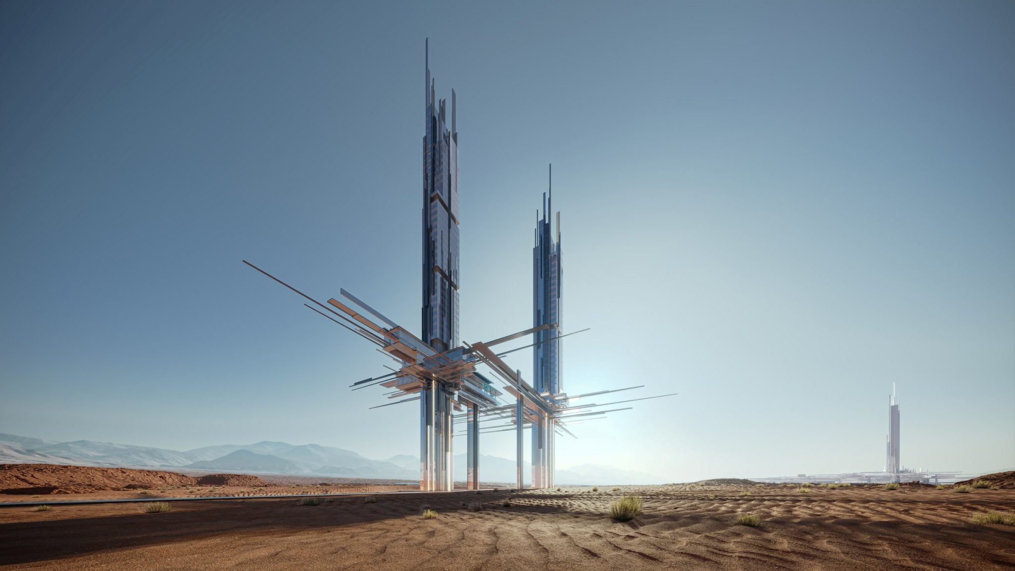 Saudi Arabia’s Neom plans two giant towers that rise in the desert like ...