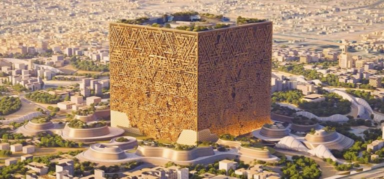 Construction progresses on 400m high, 400m wide and 400m long cube in ...